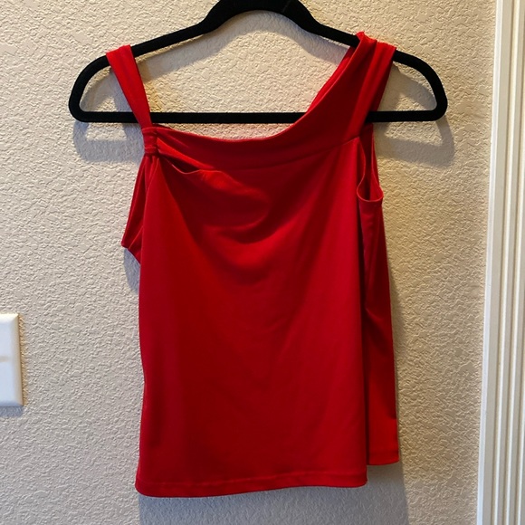 Tops | Super Cute True Red Color Top With Open Slits In Front And Back ...